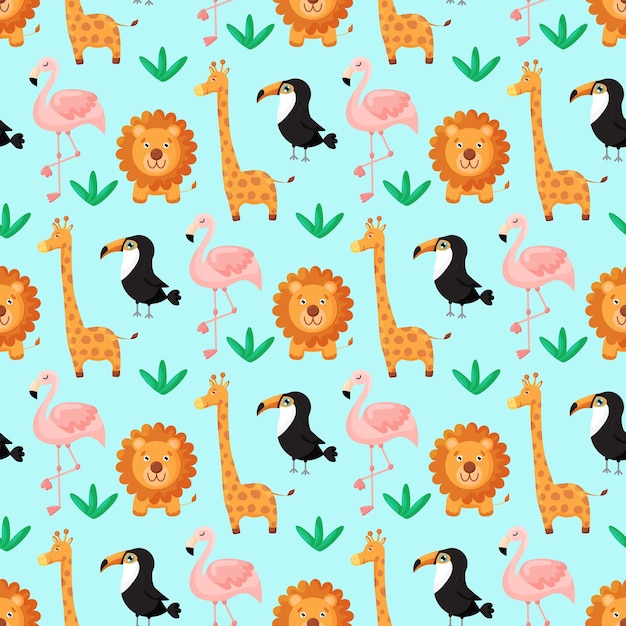 Vibrant Safari Animals Adorning a Whimsical Landscape | Jiffy Designs