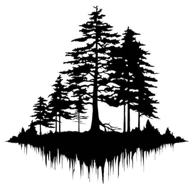 Majestic Evergreen Forest Silhouette Landscape | Jiffy Designs