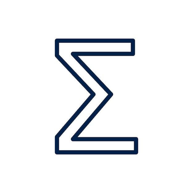 Minimalist Navy Blue Greek Letter Sigma Symbol | Jiffy Designs