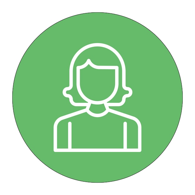 Minimalist Female Profile Icon on Green Background | Jiffy Designs