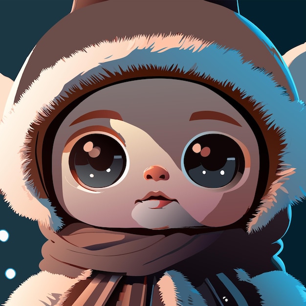 Adorable Furry Sloth in Winter Attire | Jiffy Designs