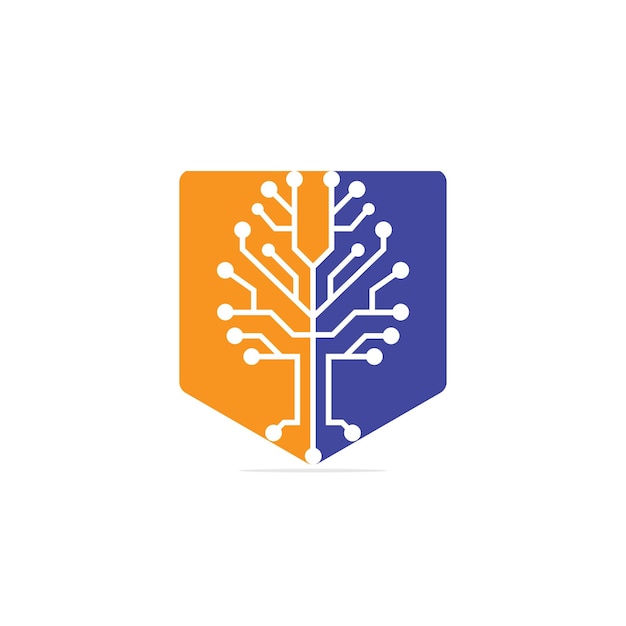 Vibrant Tech Tree Symbol with Intersecting Circuits | Jiffy Designs
