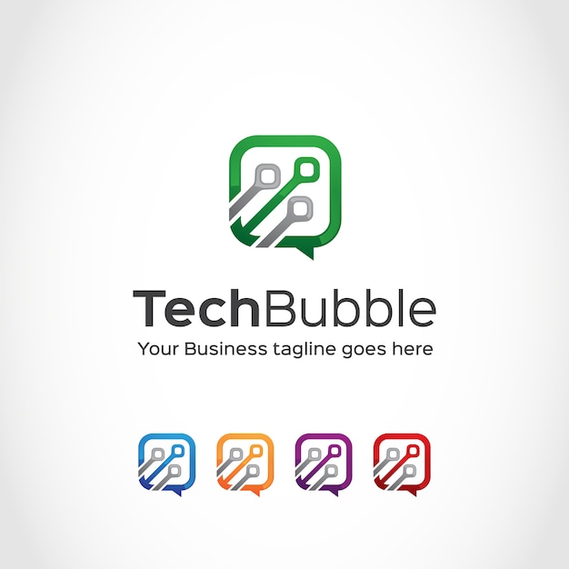 Vibrant Tech Bubble Logo with Adjustable Color Schemes | Jiffy Designs