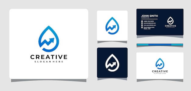 Elegant Blue Water Drop and Arrow Logo Design | Jiffy Designs