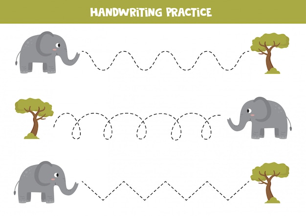 Charming Elephant-Themed Handwriting Practice Worksheet | Jiffy Designs