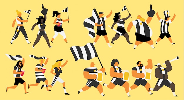 Diverse Collection of Dynamic Silhouette Figures in Vibrant Poses ...