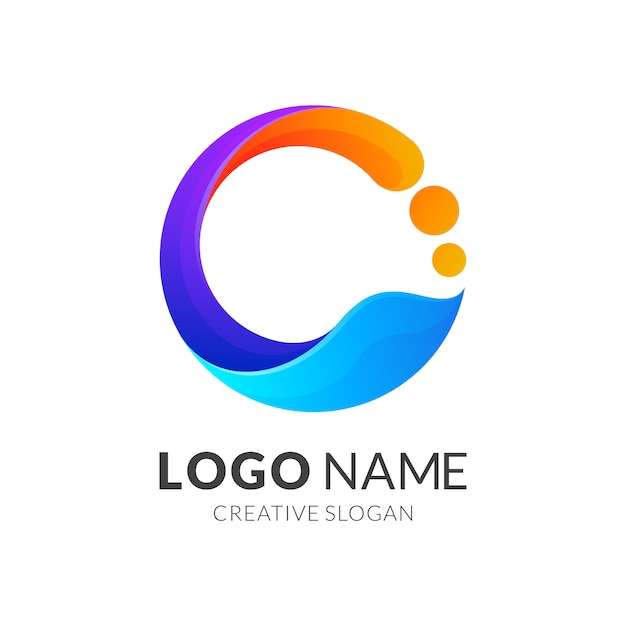 Vibrant Gradient Circle Logo with Fluid Shapes | Jiffy Designs