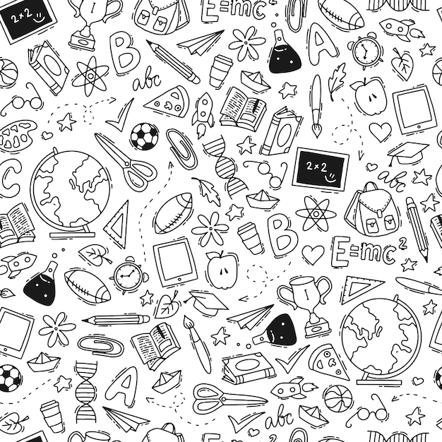 Vibrant Collection of Whimsical Educational Doodles and Icons | Jiffy ...