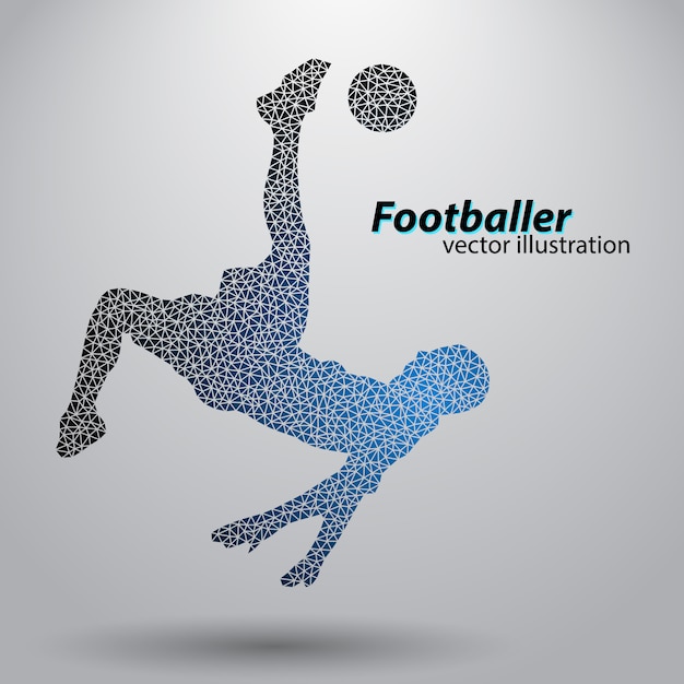 Stylized Soccer Player Silhouette Composed of Geometric Shapes | Jiffy ...