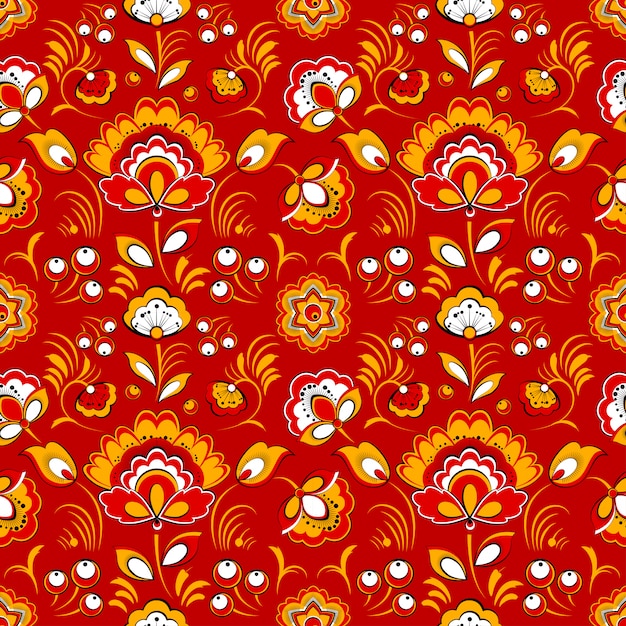 Vibrant Floral Motif in Radiant Red | Jiffy Designs