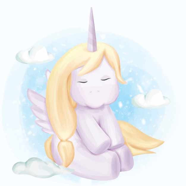Dreamy Unicorn Illustration with Clouds and Pastel Colors | Jiffy Designs