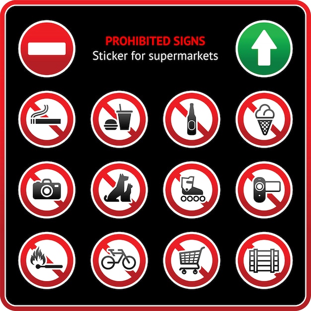 Comprehensive Collection of Prohibited Signs for Supermarkets | Jiffy ...