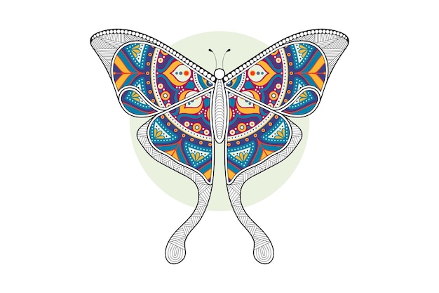 Intricate Butterfly Design with Vibrant Colors and Patterns | Jiffy Designs