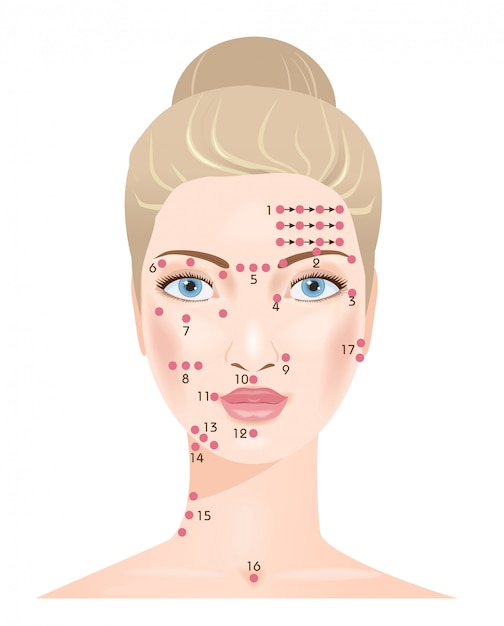 Detailed Facial Diagram with Numbered Measurement Points | Jiffy Designs