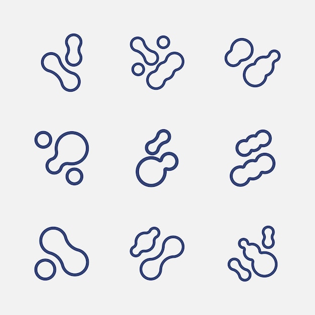 Organic Fluid Forms: Abstract Blob Shapes in Navy Blue | Jiffy Designs