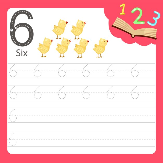 Six Cute Yellow Chicks Learning Numbers Illustration | Jiffy Designs