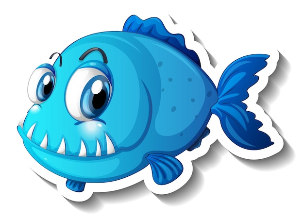 Charming Blue Piranha with Expressive Eyes | Jiffy Designs