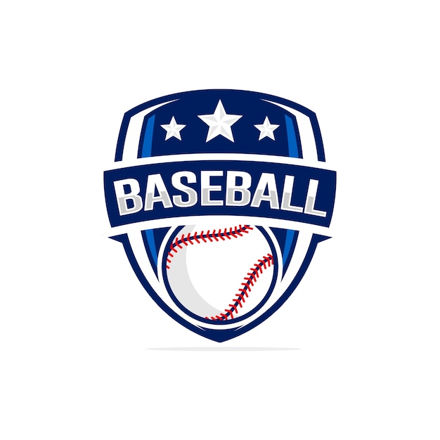 Patriotic Baseball Shield Logo with Stars and Ball Graphic | Jiffy Designs