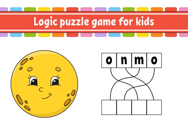 Cheerful Moon Logic Puzzle Game for Children | Jiffy Designs
