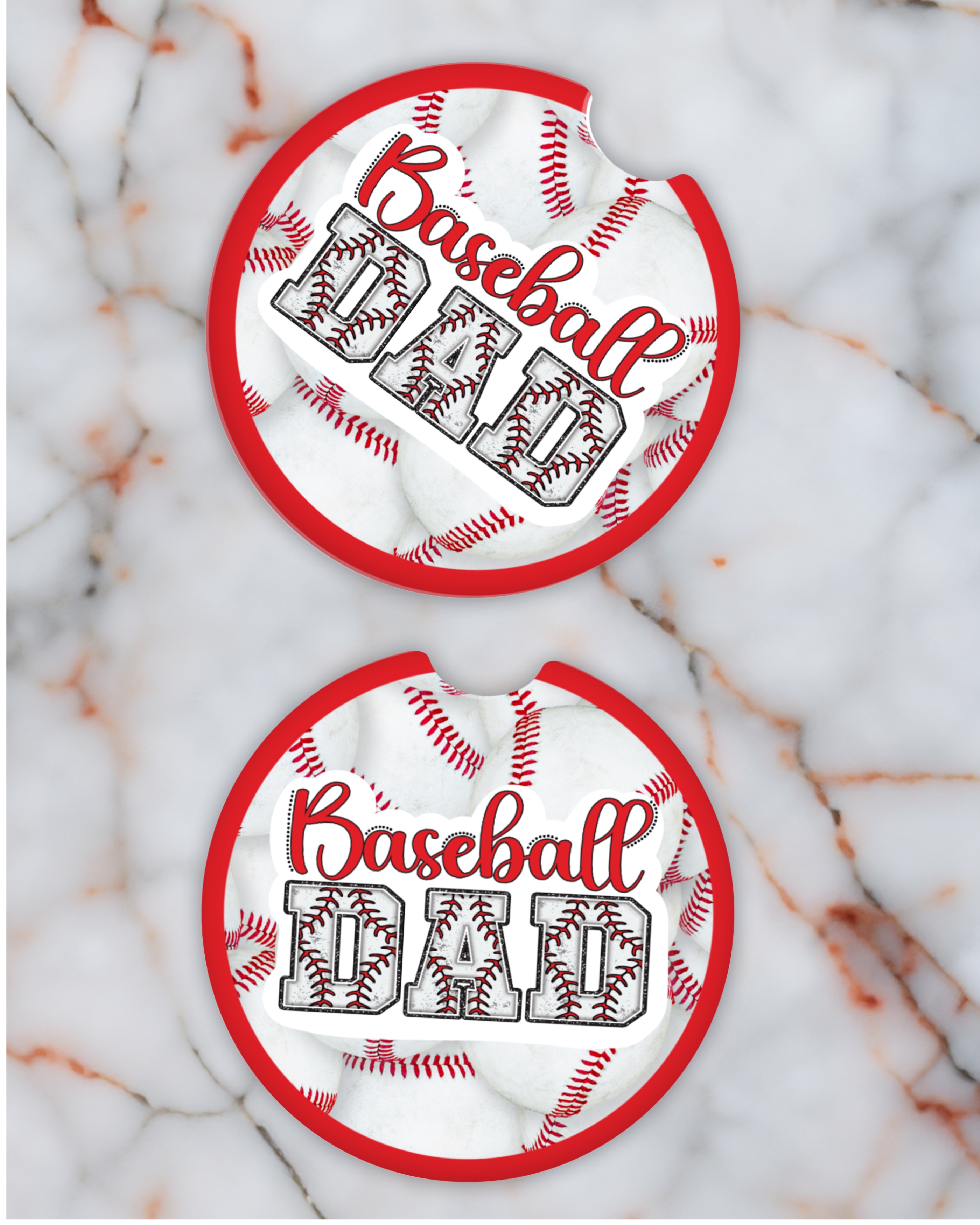 'Baseball Dad' Circular Emblem with Vintage Typography and Stitching ...
