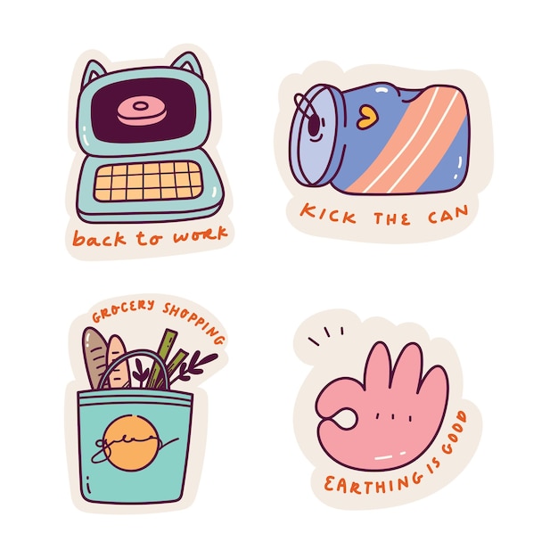 Quirky Cartoon Icons with Playful Designs and Upbeat Slogans | Jiffy ...