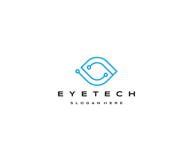 Minimalist Blue Eye Tech Logo Design | Jiffy Designs