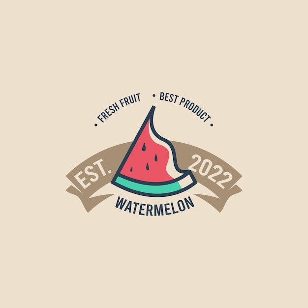 Vibrant Watermelon Emblem with Retro Flair | Jiffy Designs
