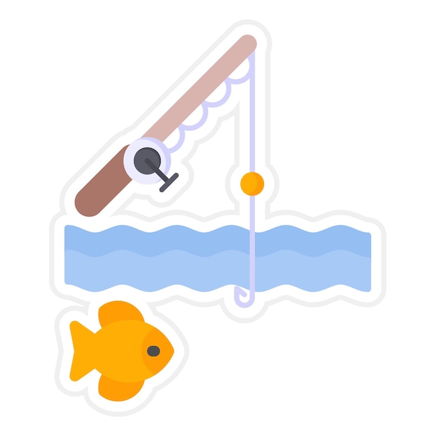 Vibrant Fishing Illustration with Lure and Fish | Jiffy Designs