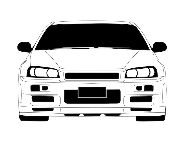 Sleek and Powerful Skyline R34: A Monochrome Automotive Icon | Jiffy ...