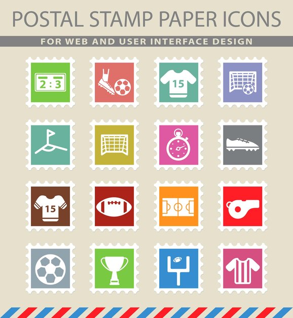 Diverse Postal Stamp-Inspired Icons for Web and UI Design | Jiffy Designs