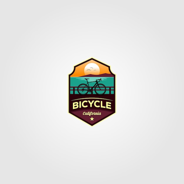 Vibrant Bicycle Badge with Scenic Landscape | Jiffy Designs