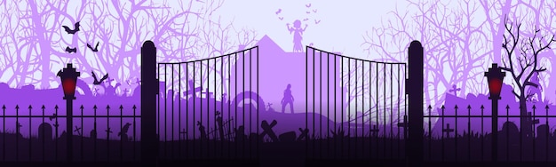 Haunting Silhouettes: A Spooky Gate to the Enchanted Forest | Jiffy Designs