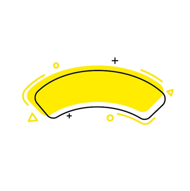 Vibrant Yellow Abstract Curve with Geometric Shapes | Jiffy Designs