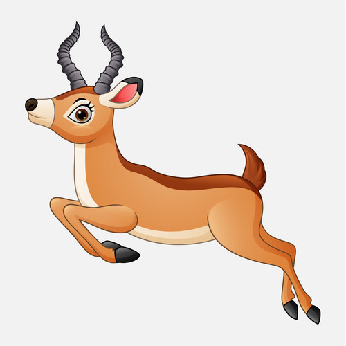 Illustration Of Cartoon Funny Impala Running | Jiffy Designs