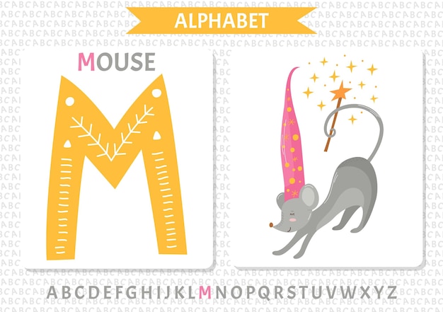 Whimsical Alphabet with Charming Mouse and Magical Cat | Jiffy Designs