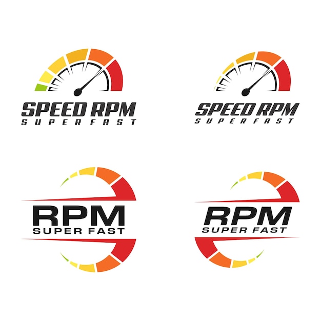 Vibrant Tachometer Logos with Sleek Speed Designs | Jiffy Designs