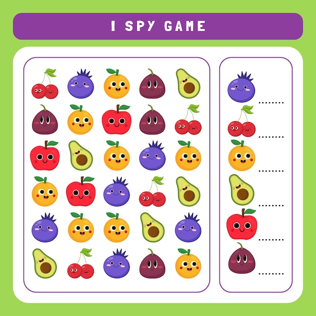 Vibrant Fruit-Themed I Spy Game Collection | Jiffy Designs