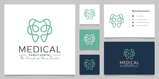 Elegant Interlocking Dental Symbols in Soothing Green Tones | Jiffy Designs