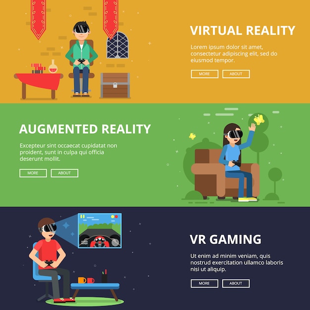 Diverse Collection of Virtual Reality and Augmented Reality Elements ...