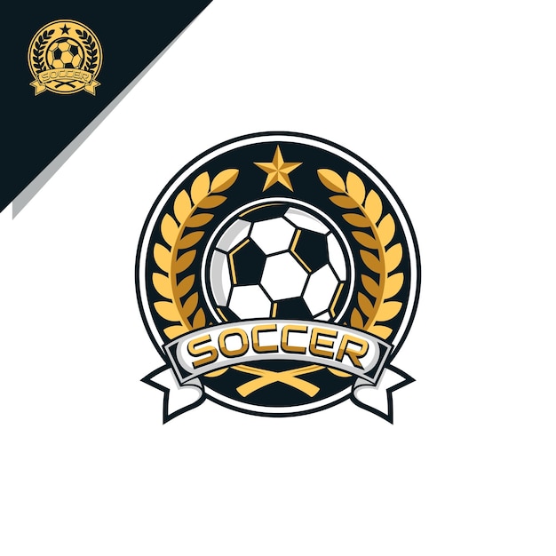 Captivating Soccer Emblem with Laurel Wreath and Star | Jiffy Designs