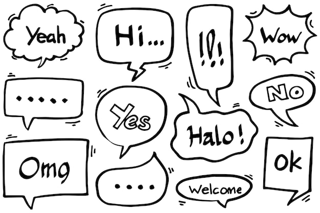 Expressive Hand-Drawn Speech Bubbles with Playful Lettering | Jiffy Designs