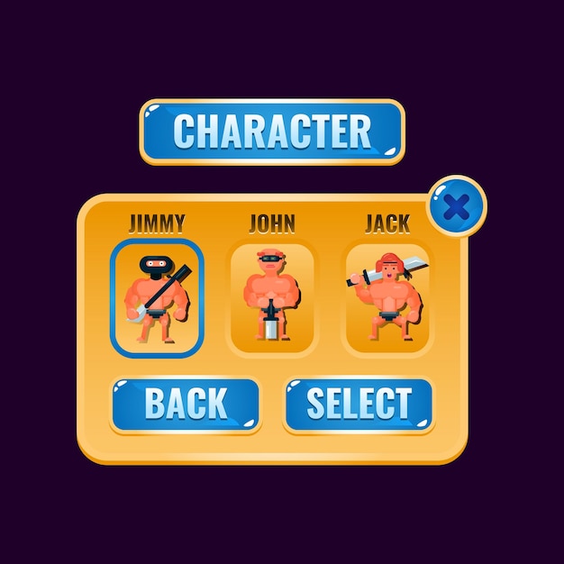 Vibrant Cartoon Characters Await Selection on Game Screen | Jiffy Designs