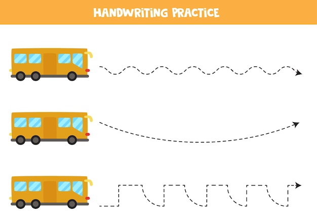 Colorful Collection of School Bus Handwriting Practice | Jiffy Designs