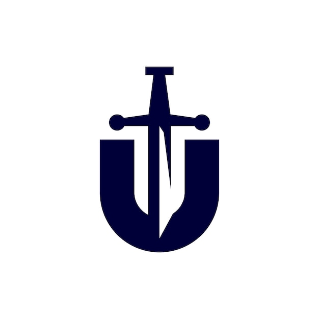 Majestic Sword and Shield Emblem in Elegant Simplicity | Jiffy Designs