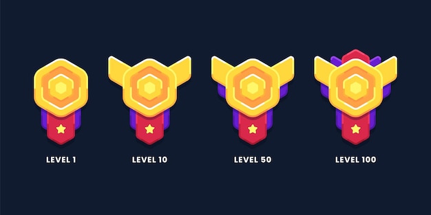 Vibrant Hexagonal Achievements: Levels of Progression | Jiffy Designs