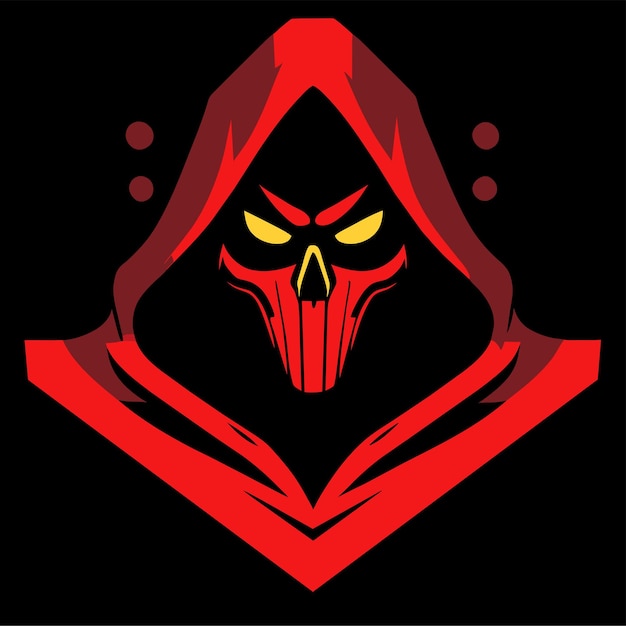 Menacing Crimson Reaper with Glowing Eyes in Geometric Design | Jiffy ...