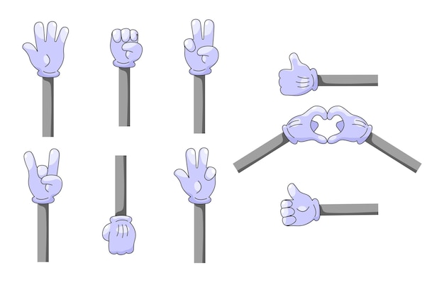 Playful Cartoon Hands Expressing Various Gestures and Poses | Jiffy Designs