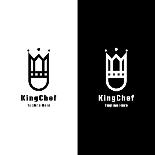 Elegant Monochrome Crown Emblem for King Chef Logo | Jiffy Designs