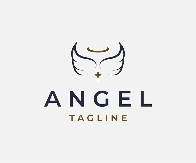 Majestic Angelic Wings Emblem with Elegant Calligraphic Lettering ...