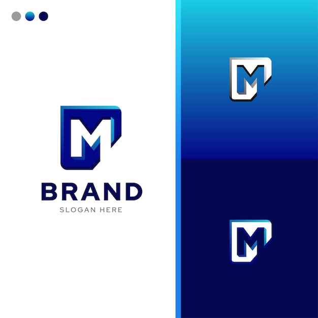 Elegant Blue Monogram Logo with Sleek Gradient Backdrop | Jiffy Designs